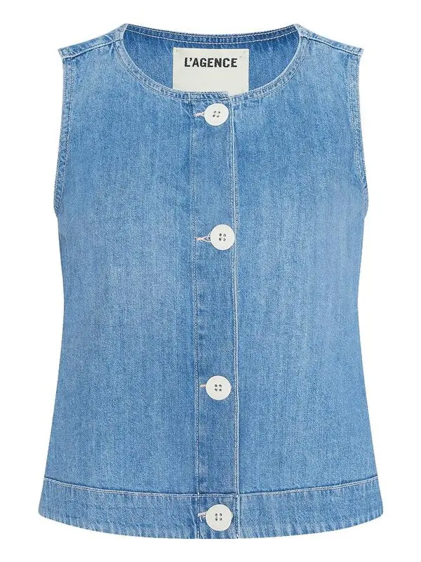 L'Agence Foster Denim Sleeveless Top - Seattle
