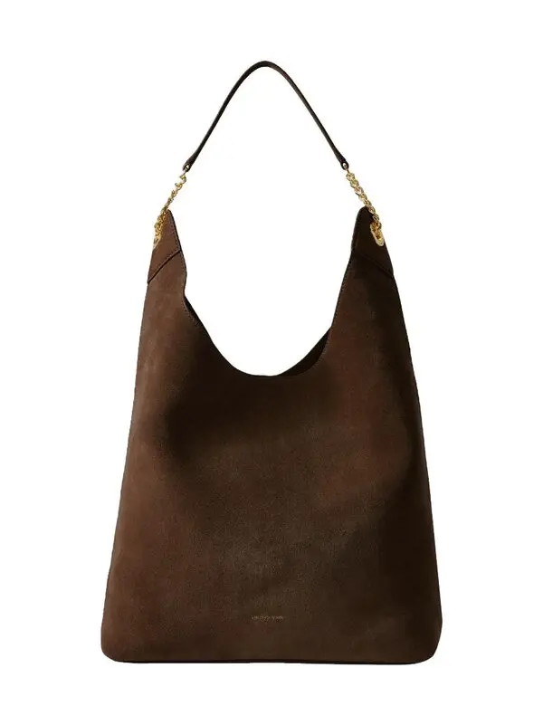 Veronica Beard Jour Suede Shoulder Bag - Espresso