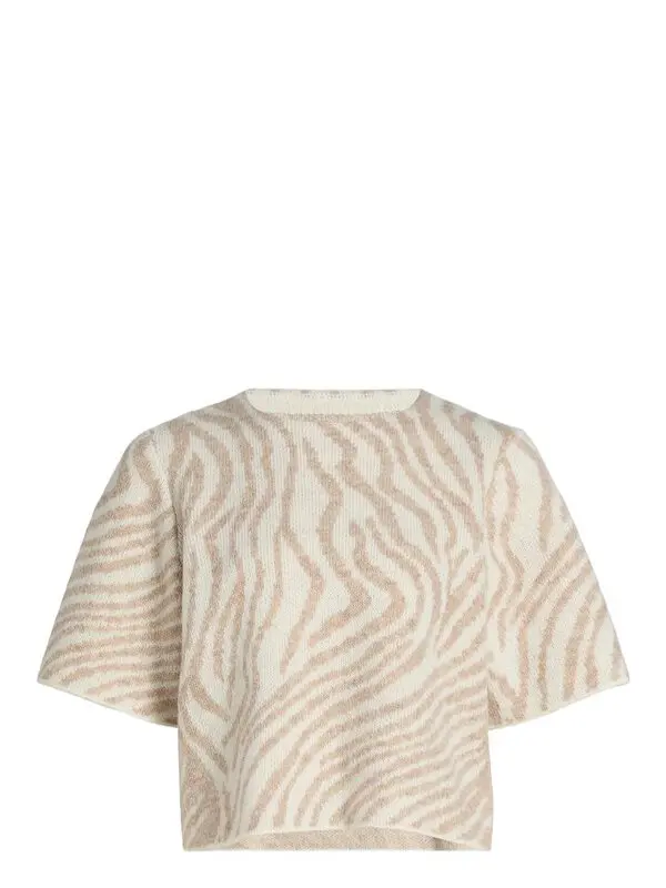 LE JEAN Lulu -print Short-sleeve Sweater - Zebra