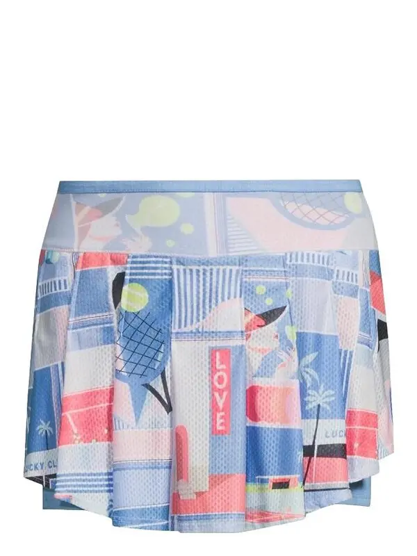 Lucky In Love Linen Noveau Intuition Mini Skort - Peri