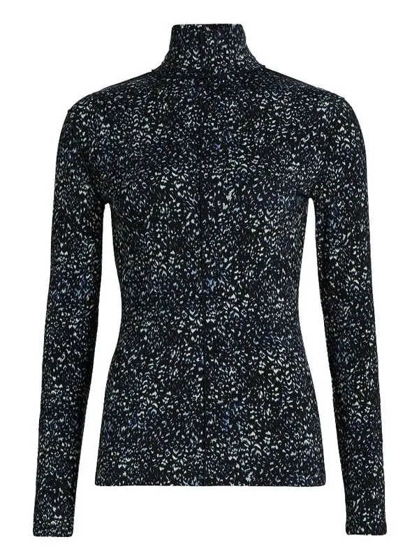 Proenza Schouler White Label Audrey Cheetah Print Top - Navy Multi