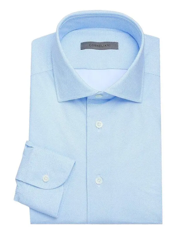 Corneliani Performance Stretch-nylon Shirt - Light Blue Micro