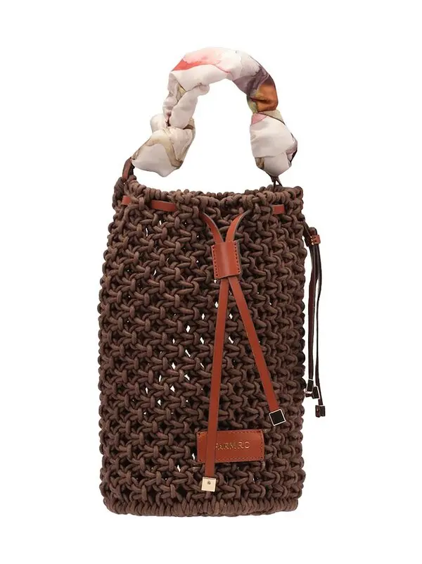 Farm Rio Macramé Bucket Bag - Walnut