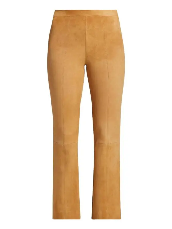 Sprwmn Ankle Flare Suede Pants - Nutmeg