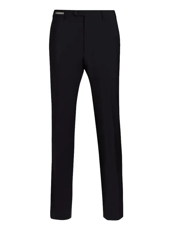 Corneliani Stretch-wool Straight-leg Pants - Navy