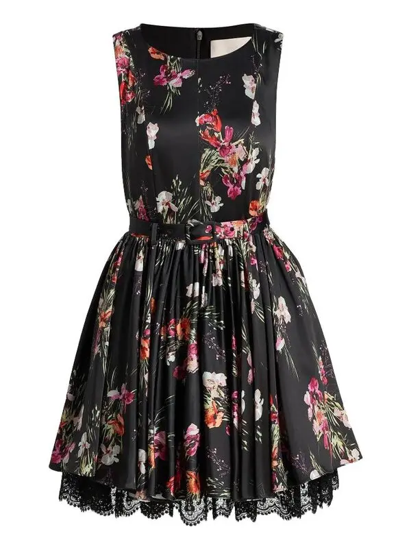 Cinq À Sept Caelia Iris Bouquet Minidress - Black Multi