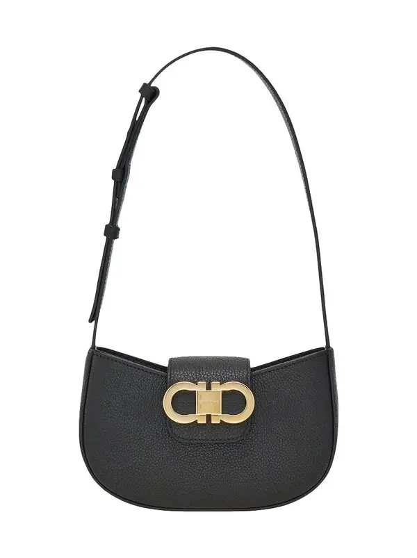 FERRAGAMO Gabry Leather Shoulder Bag - Nero
