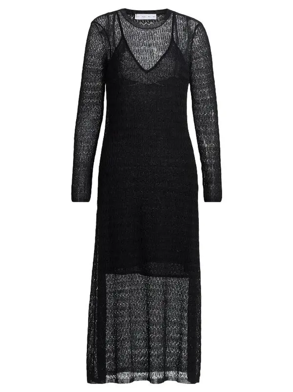 Proenza Schouler White Label Miriam Sheer Crochet Maxi Dress - Black