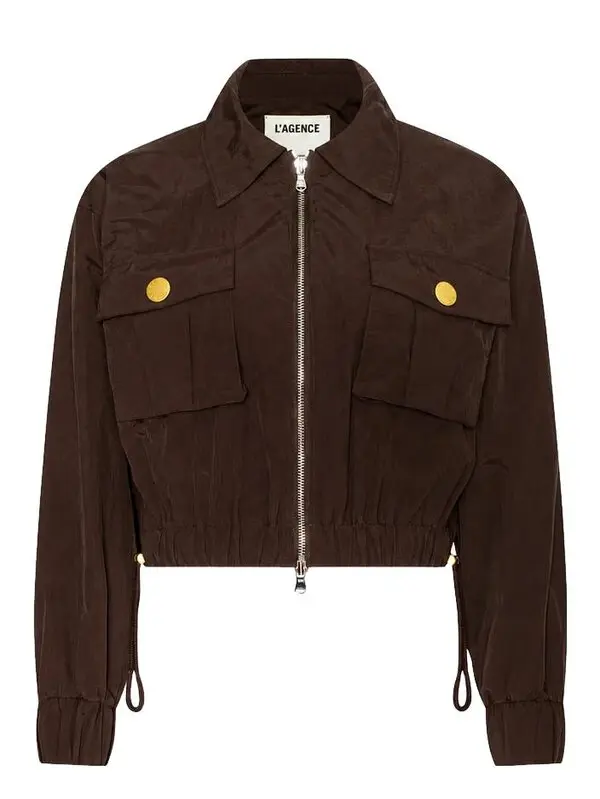 L'Agence Kade Cargo Pocket Windbreaker Jacket - Dark Java