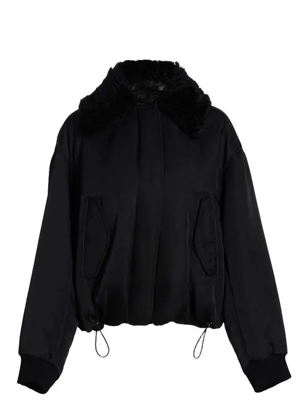 Proenza Schouler Vadra Faux-shearling Collar Twill Jacket - Black