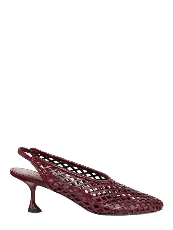 Proenza Schouler Tee 60mm Perforated Leather Slingback Pumps - Currant