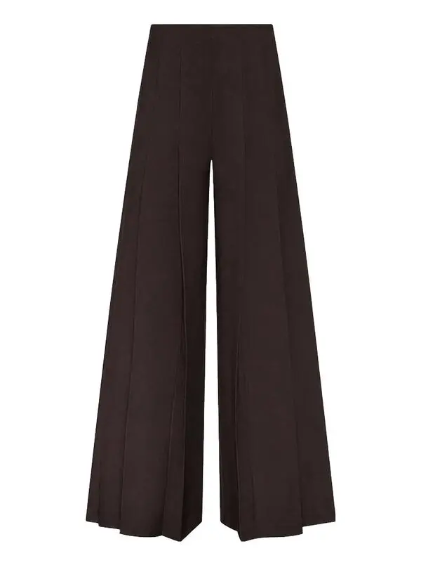 L'Agence Nova Pleated Wide-leg Pants - Dark Java