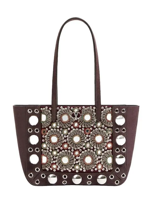 Valentino Garavani Nellcôte Mini Embroidered Shopping Tote Bag - Multicolor
