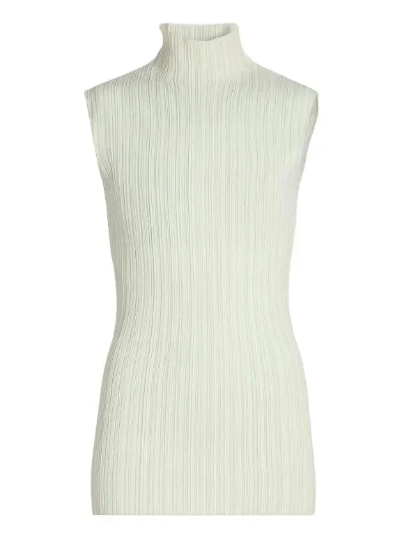 Proenza Schouler Federica Micro Pleat Sleeveless Turtleneck Top - Mint