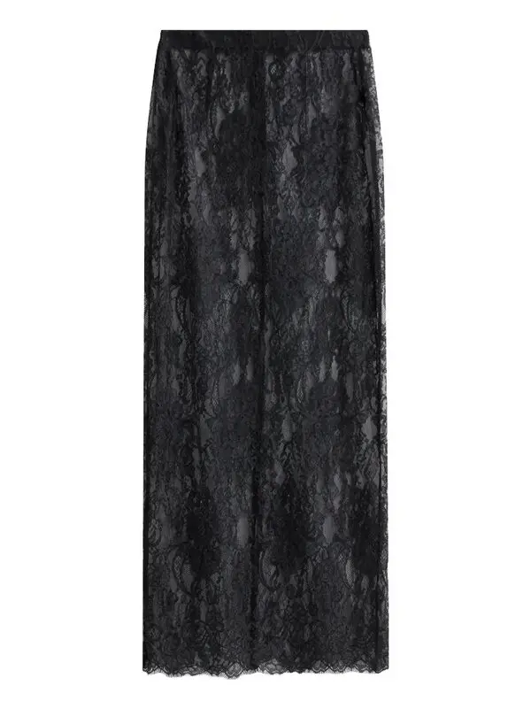 L'Agence Raymonde Lace Maxi Skirt - Black