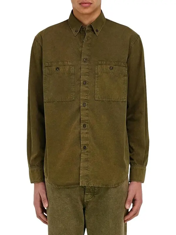 FERRAGAMO Cotton-silk Work Shirt - Olive