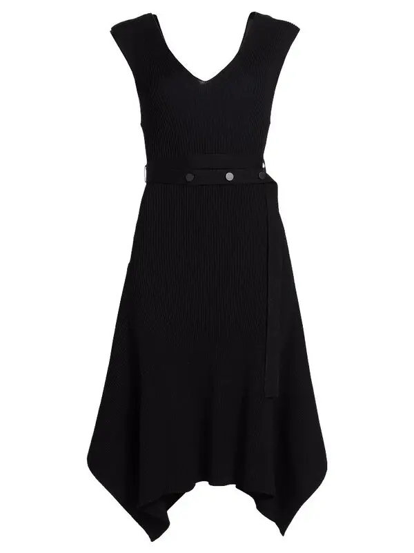 Proenza Schouler Artemis Rib-knit Midi-dress - Black