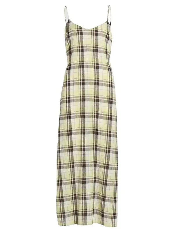 Proenza Schouler White Label Evelyn Plaid Gauze Maxi Dress - Straw Multi