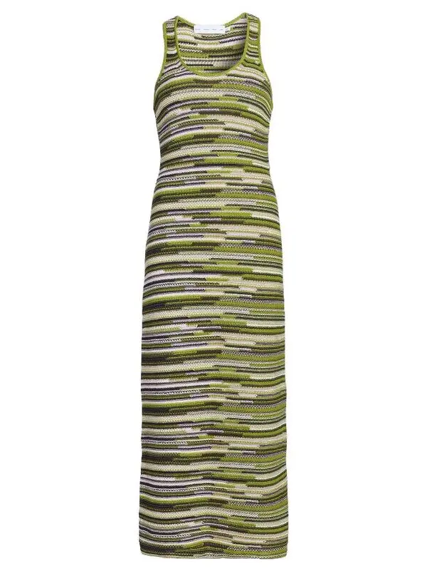 Proenza Schouler White Label Zinah Rib-knit Midi-dress - Apple Multi