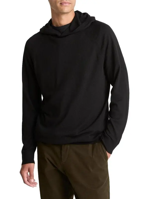 Vince Wool-cashmere Relaxed-fit Hoodie - Black