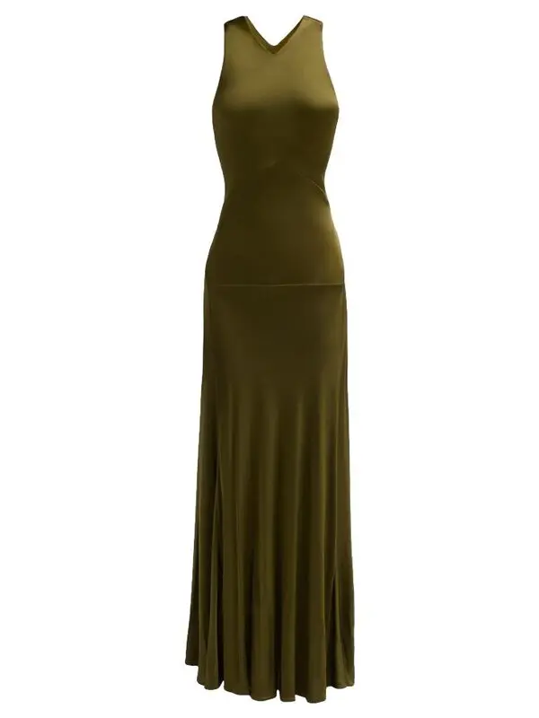Proenza Schouler Naia Satin Jersey Maxi Dress - Moss