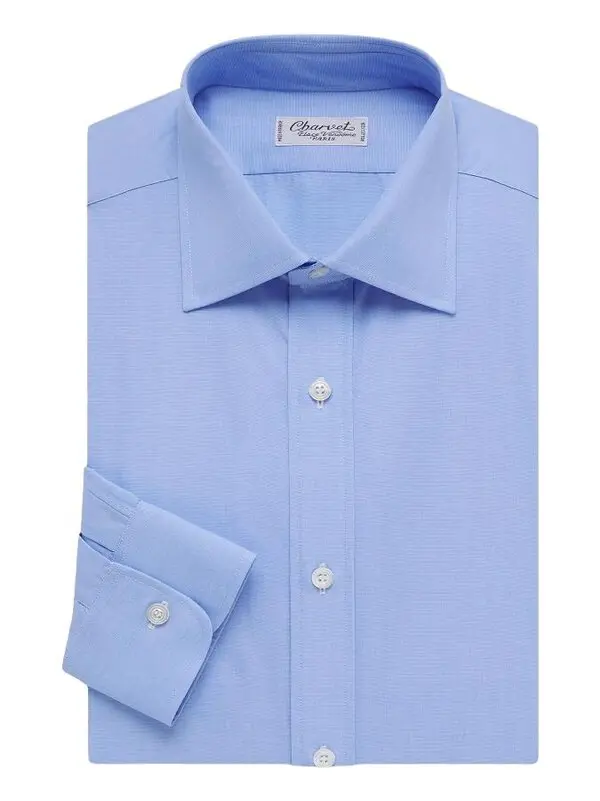 Charvet Solid Poplin Dress Shirt - Blue
