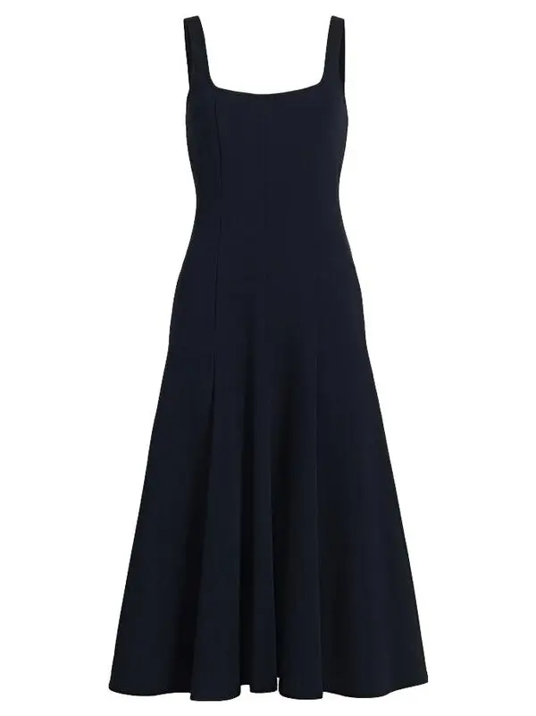 Vince Square Neck Seamed Midi-dress - Eclipse