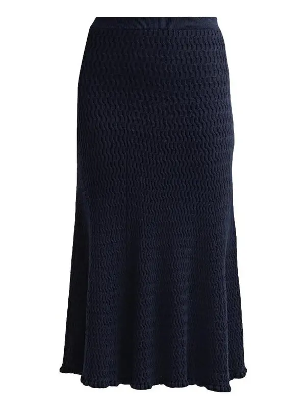 Proenza Schouler White Label Magnolia Cable-knit Midi Skirt - Navy