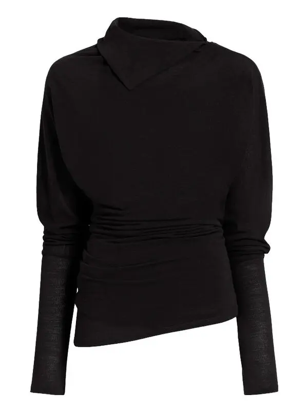 Proenza Schouler Golda Gauzy Jersey Top - Black