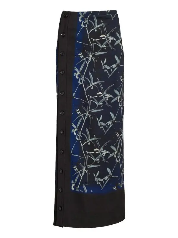 Proenza Schouler Anais Printed Maxi Skirt - Ink Multi