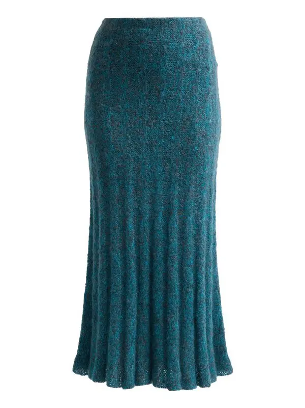 Proenza Schouler Joelle Looped Mohair-blend Midi Skirt - Blue Multi