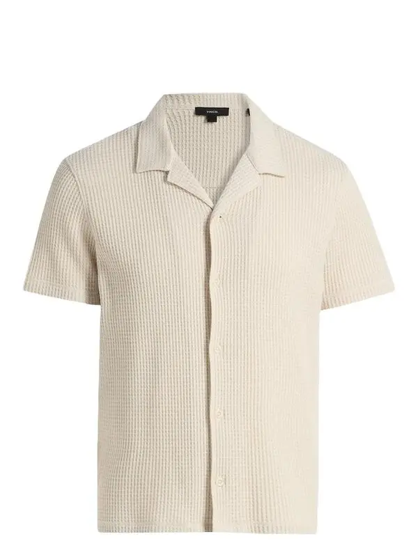 Vince Macro-waffle Camp Shirt - Blanco
