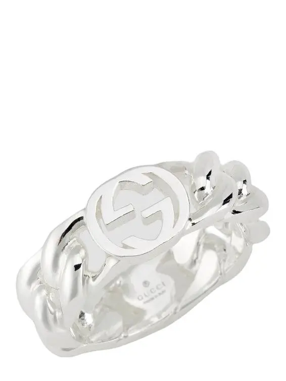 Gucci 7mm Interlocking Ring - Silver