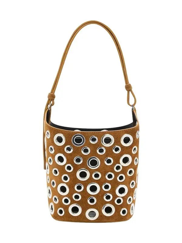 Proenza Schouler Mini Grommet Suede Bucket Bag - Hazelnut