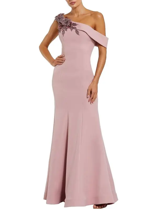 Mac Duggal Embellished Crepe Off-the-shoulder Mermaid Gown - Rose