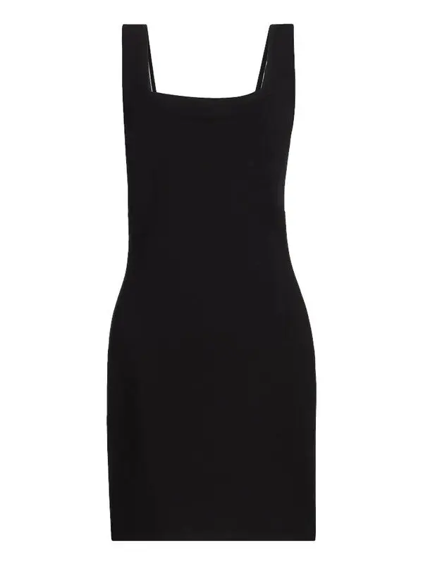 Victor Glemaud Square Neck Mesh Panel Minidress - Black