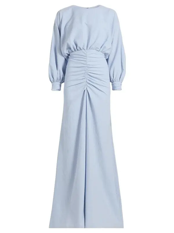 Amsale Gathered A-line Gown - Ice