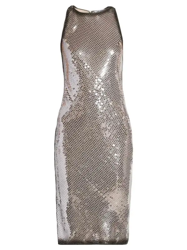 Attico Sequined Knee-length Dress - Silver