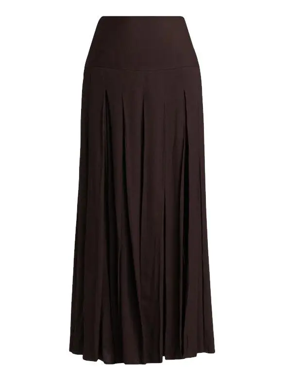 REFORMATION Nancy Pleated Midi-skirt - Mole