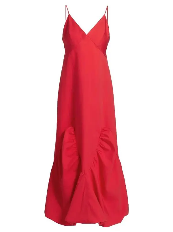 ANONLYCHILD Just A Pinch Lucia Cotton-silk Slipdress - Red