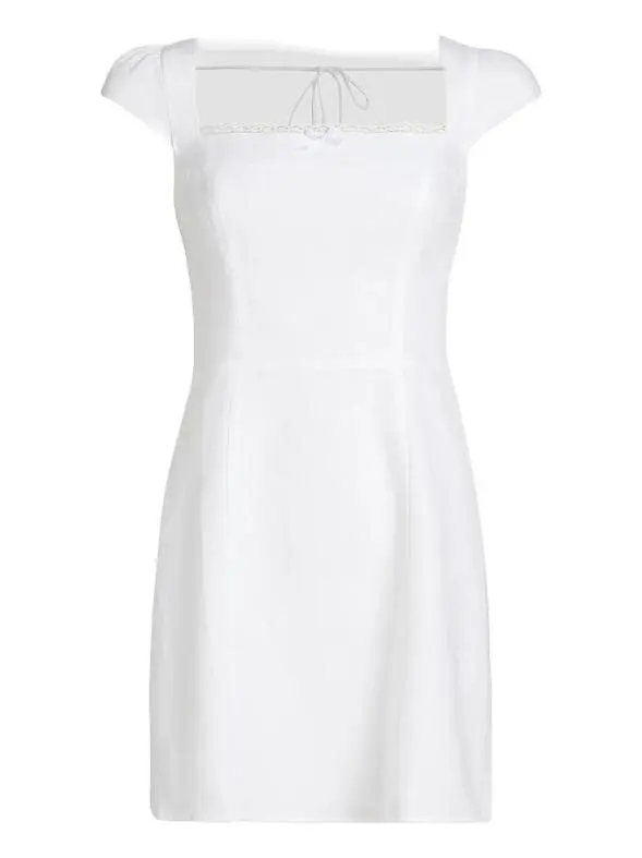 REFORMATION Loula Linen Minidress - White