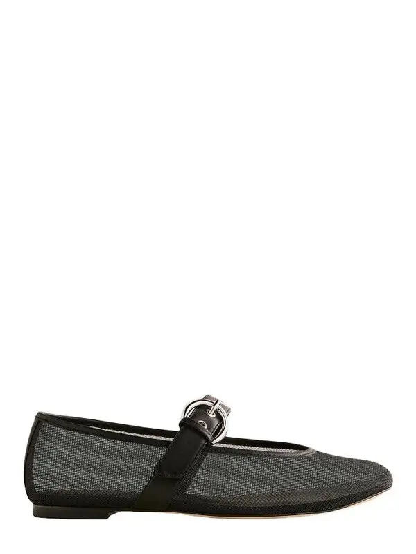 REFORMATION Bethany Mesh Ballet Flats - Black