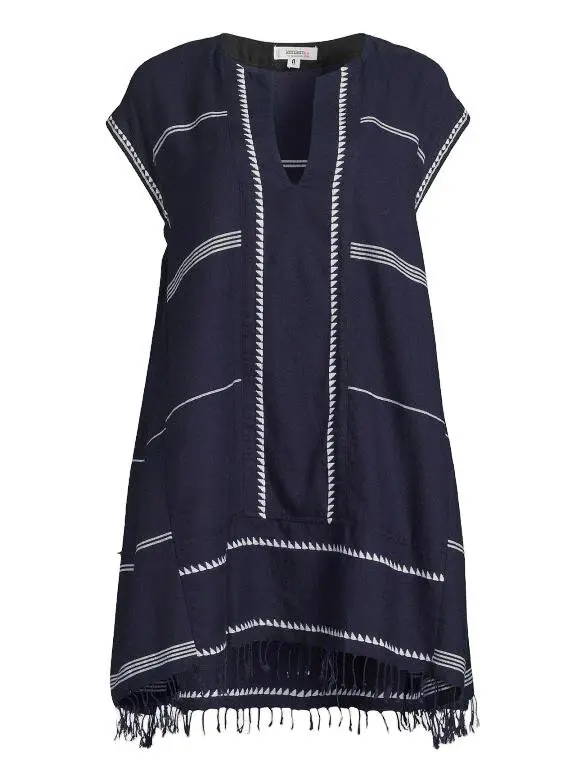 LEMLEM Elina Cotton V-neck Caftan - Navy
