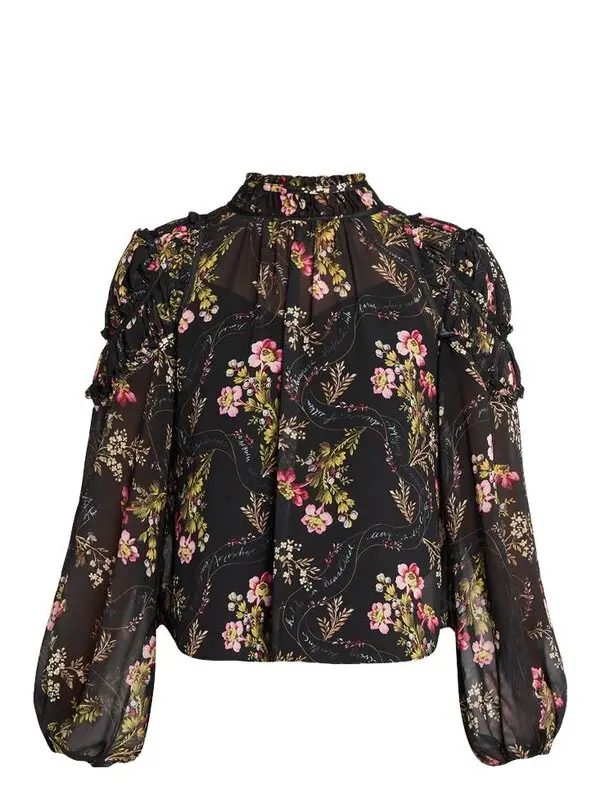 Cinq À Sept Love Letter Josette Floral Top - Black Multi