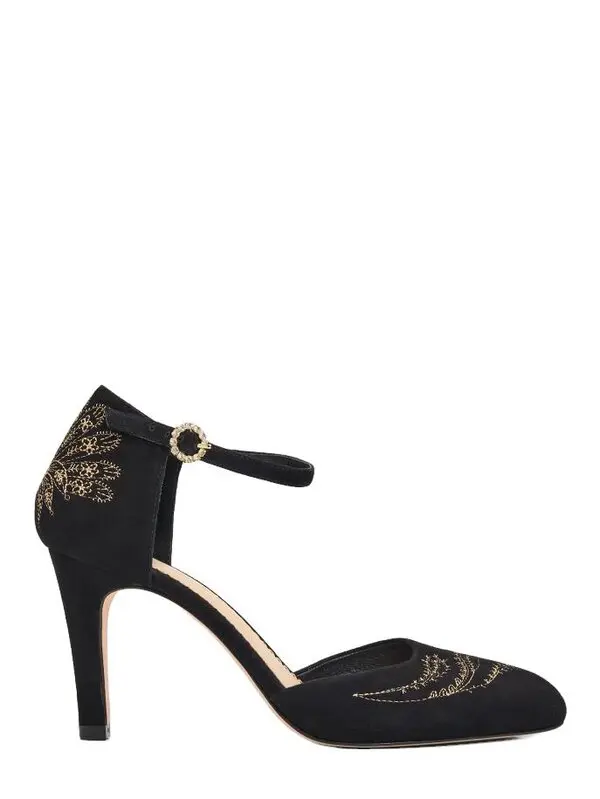 Cinq À Sept Mariana 80mm Embroidered Suede Pumps - Black