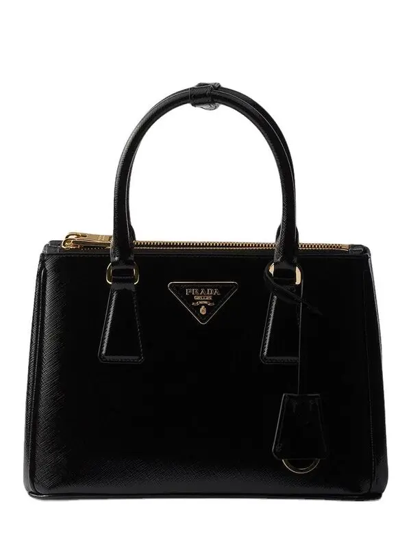 Prada Galleria Small Saffiano Leather Top Handle Bag - Black