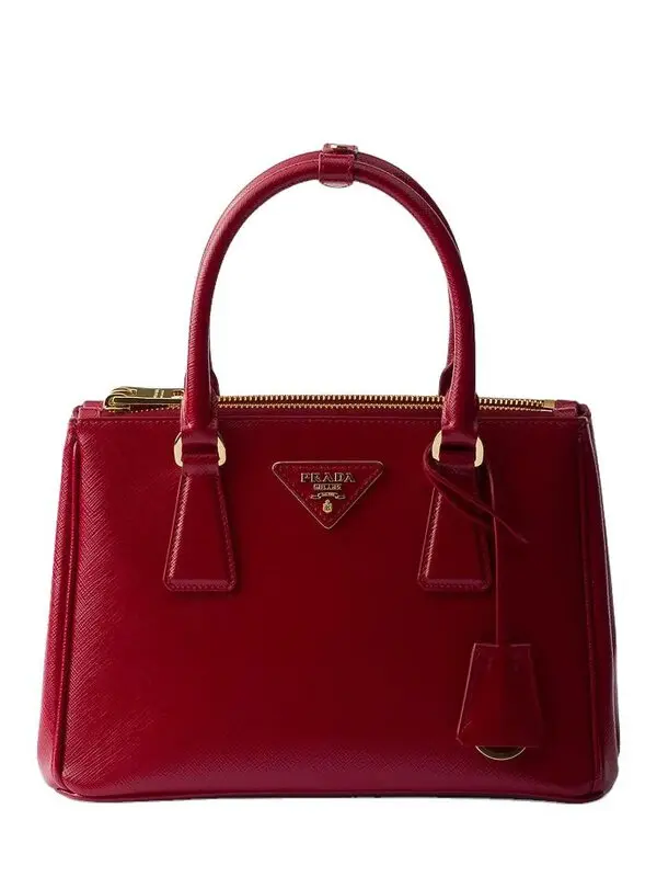 Prada Galleria Small Saffiano Leather Top Handle Bag - Red