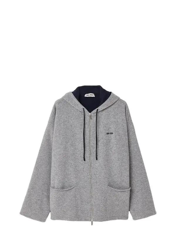 Miu Miu Cashmere Cardigan Hoodie - Grey