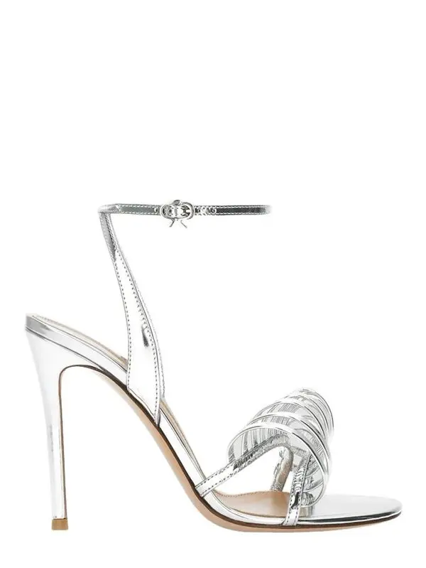 GIANVITO ROSSI 105mm Sculptural Leather Sandals - Silver