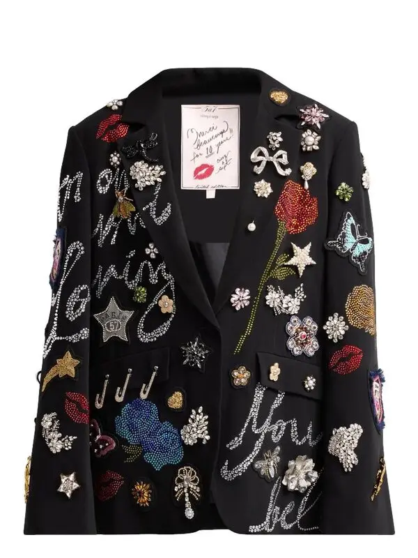 Cinq À Sept Greatest Hits Kael Embellished Blazer - Black Multi
